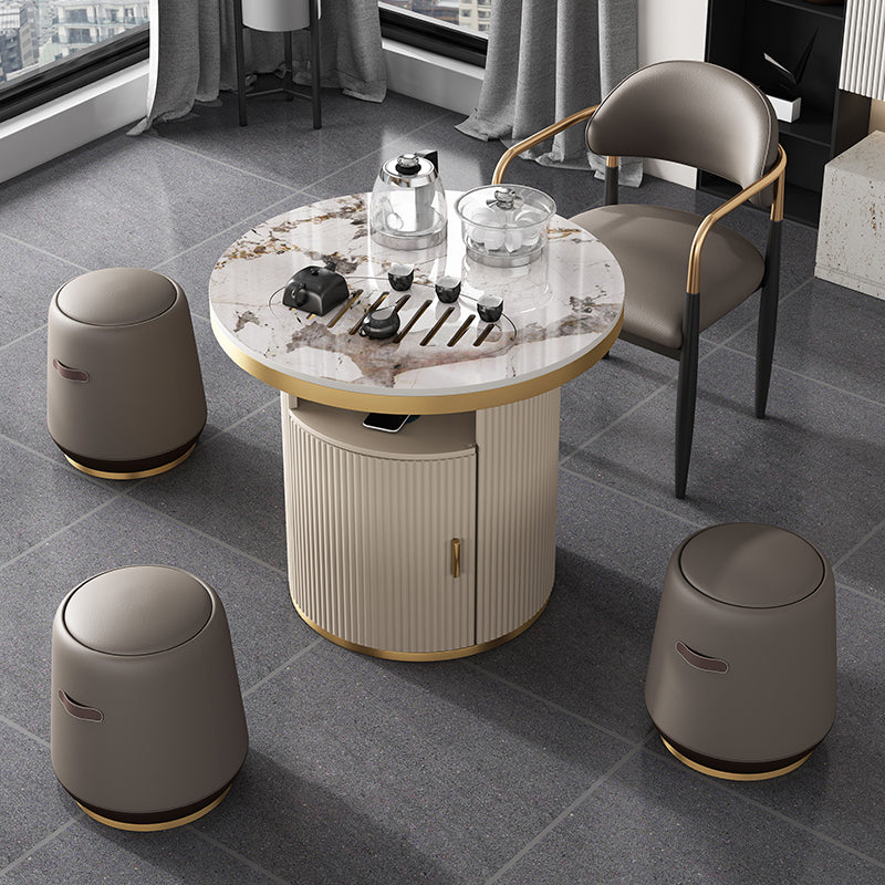 Small Round Tea Table Equipped with Fast Charging Capabilities and Aut ...