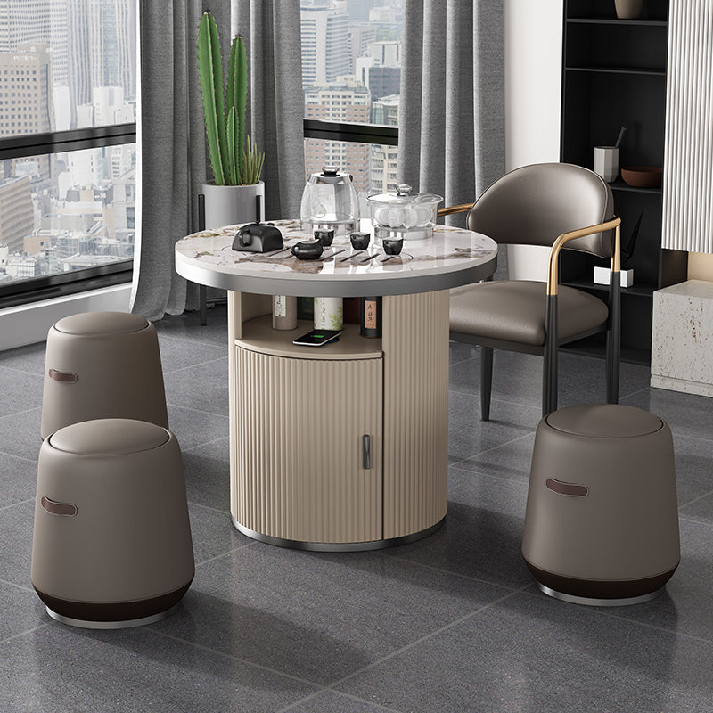 Small Round Tea Table Equipped with Fast Charging Capabilities and Aut ...