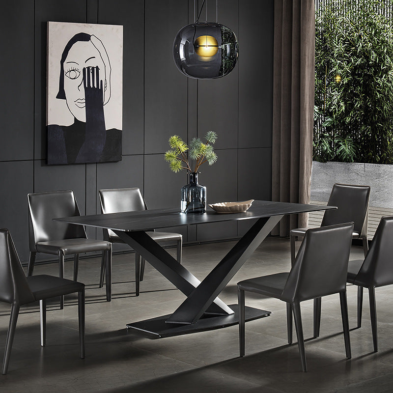 Cross base rectangle dining table set DPCPRO3 & DPCPRO4– DPhome