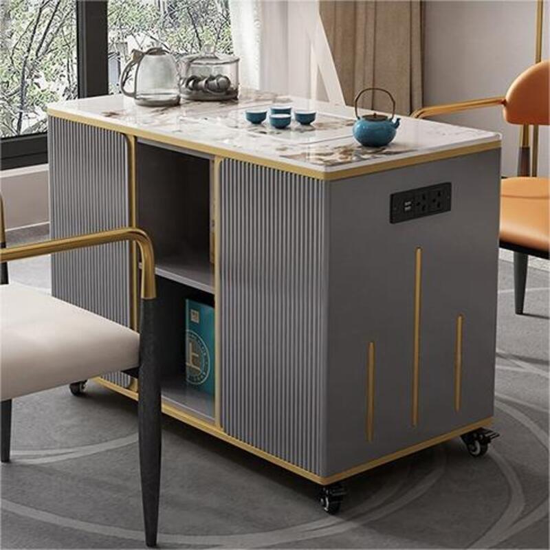 Movable Chinese Tea Table Rectangular Double-Door Storage Cabinet– DPhome