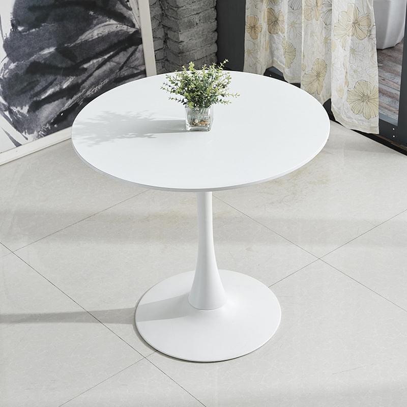 Minimalism All White Tulip Table with White Sintered Stone Top- DPhome