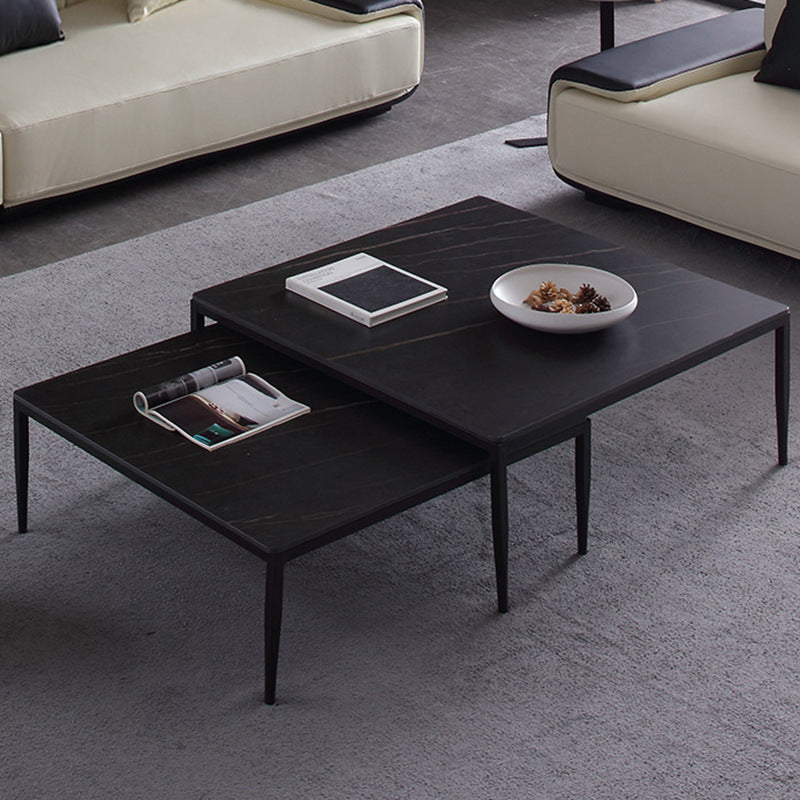 Square Nesting Coffee Table with Sintered Stone Top - DPhome