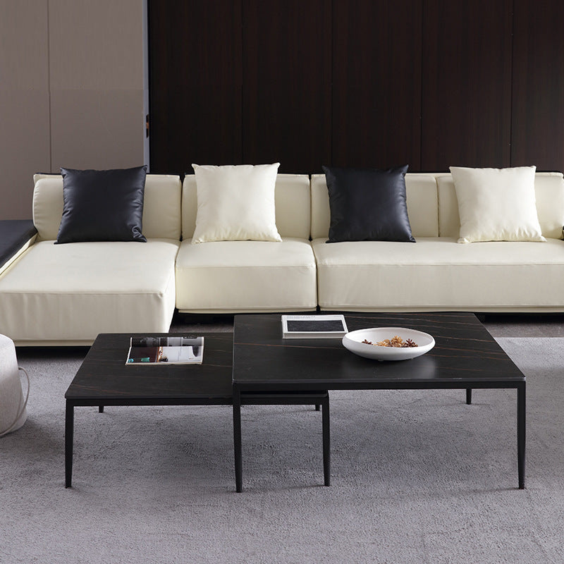 Square Nesting Coffee Table with Sintered Stone Top - DPhome