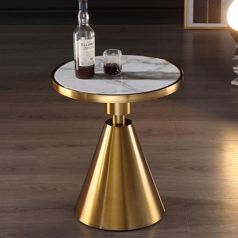 Luxury Sintered Stone End Table with Golden Base- DPHOME– DPhome