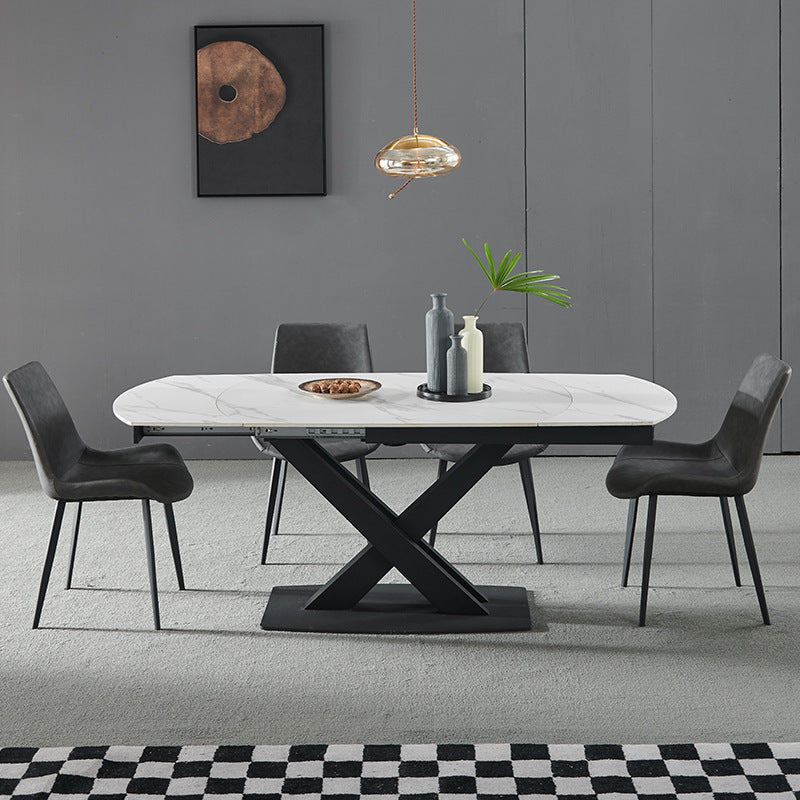 Rotating & extending dining table X-shaped tripod for 4-8 seats-DPhome