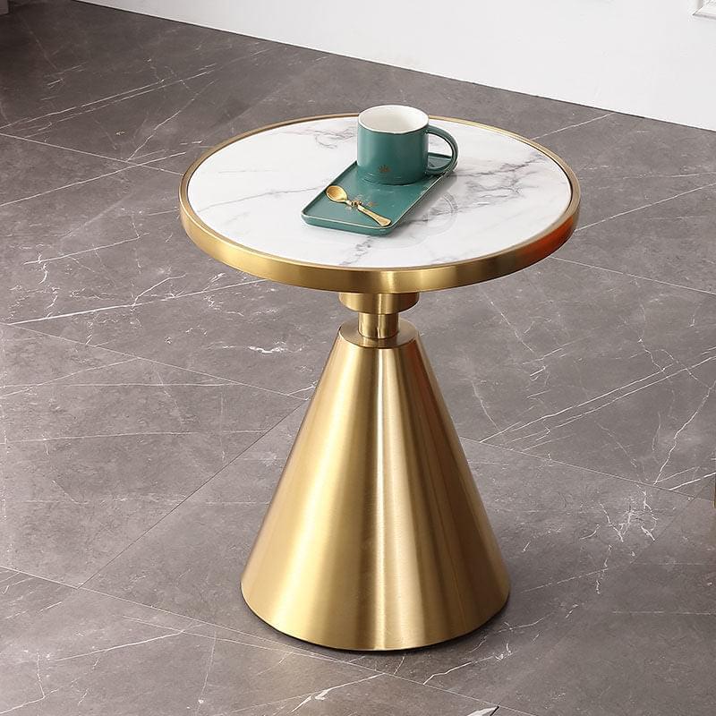 Luxury Sintered Stone End Table with Golden Base- DPHOME– DPhome